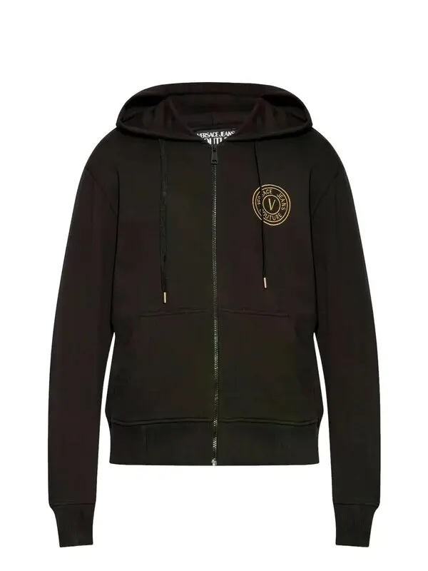 Versace Logo-embroidered Hoodie - Black