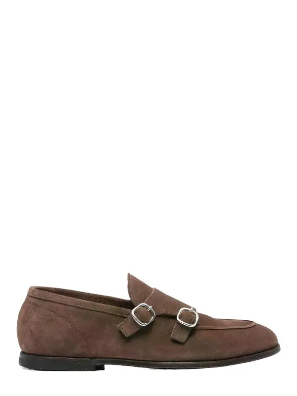 CENERE GB Suede Monk Shoes - Brown