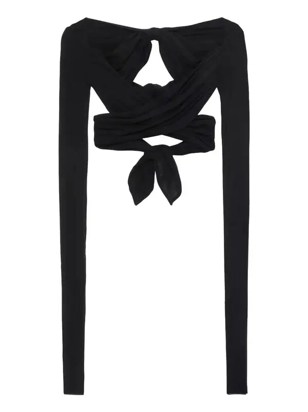 Philosophy Di Lorenzo Serafini Bow-fastening Cropped Top - Black