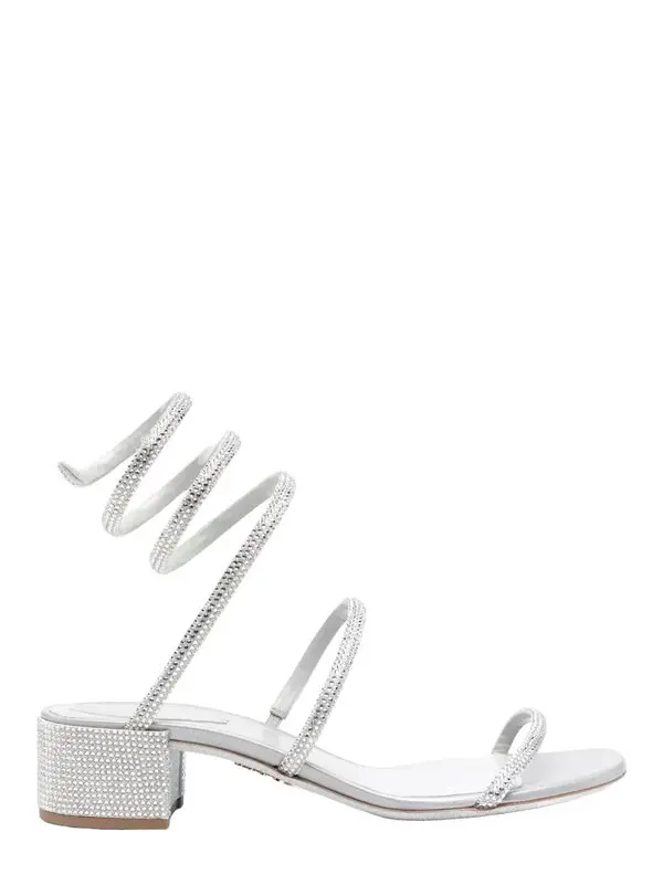 Rene Caovilla Cleo Crystal-embellished Sandals - Grey