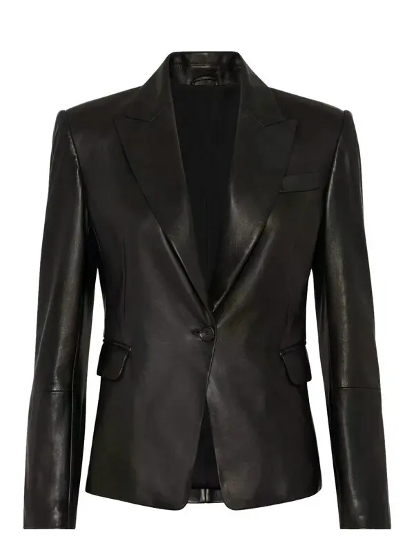 Brunello Cucinelli Leather Blazer - Black