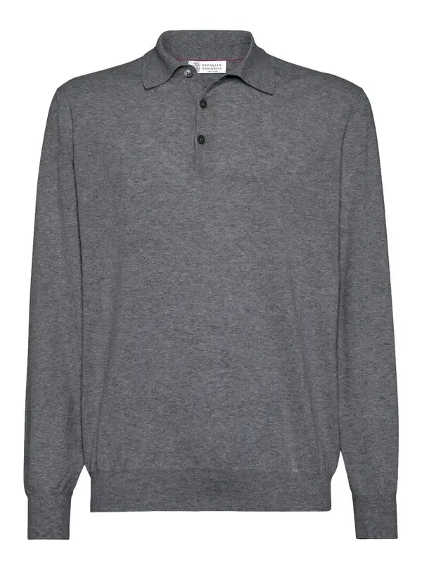Brunello Cucinelli Cotton Polo Shirt - Grey
