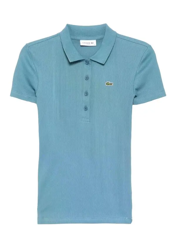 Lacoste Ribbed Polo Top - Blue