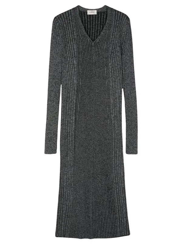 MRZ Ribbed-knit Midi Dress - Black