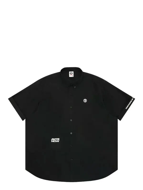 AAPE BY *A BATHING APE Logo-appliqué Shirt - Black