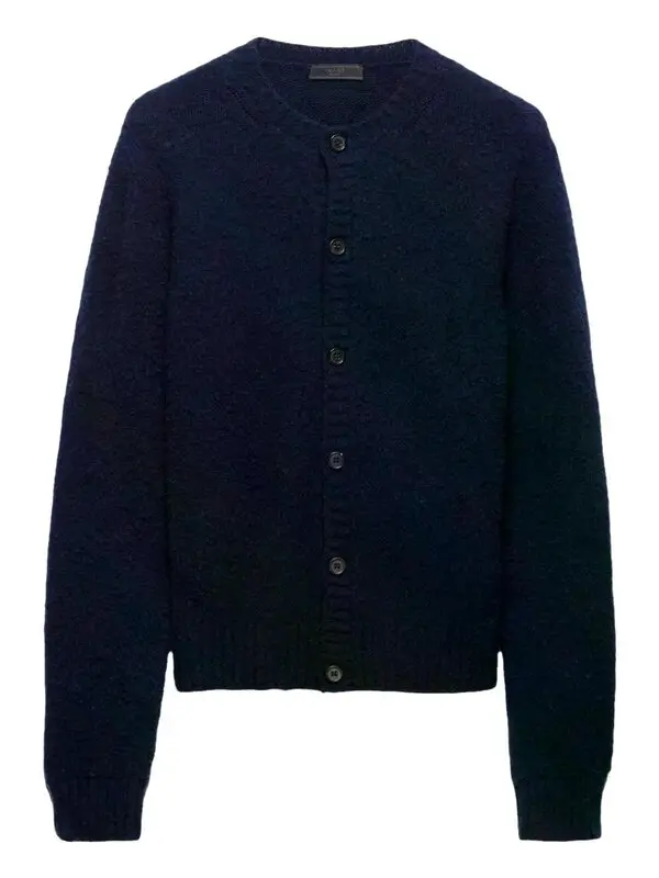 Prada Shetland Wool Cardigan - Blue