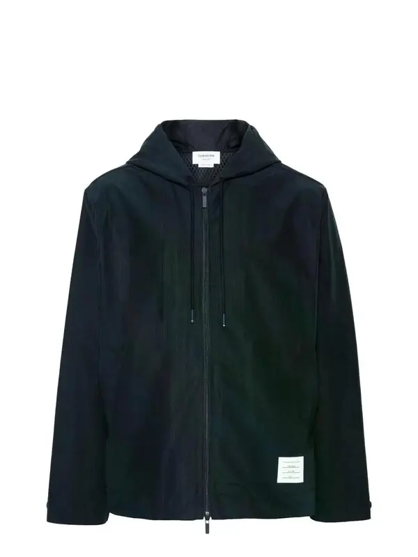 Thom Browne Zip-up Ripstop Hooded Jacket - Blue