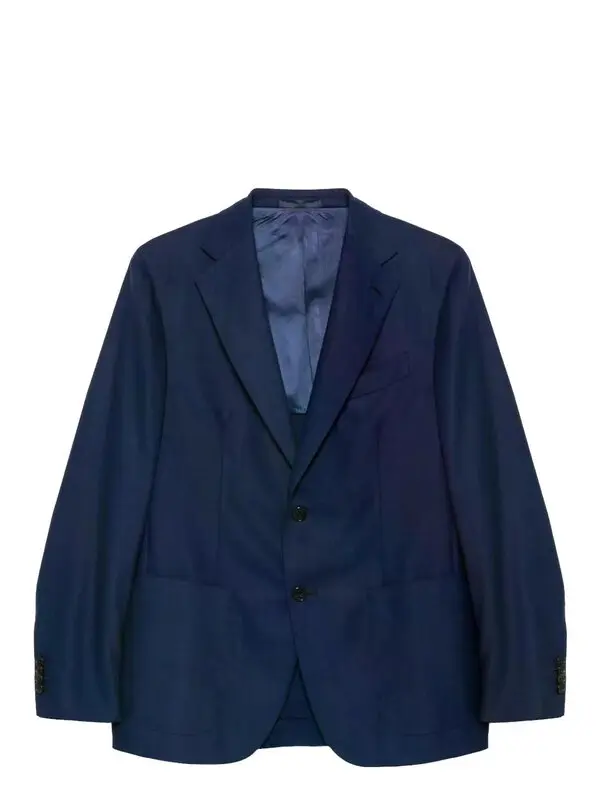 Caruso Wool Blazer - Blue