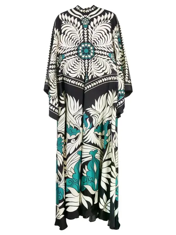 La DoubleJ Magnifico Abstract-print Silk Dress - Black