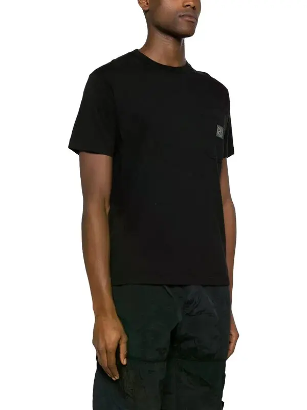 Stone Island Compass-patch Cotton T-shirt - Black