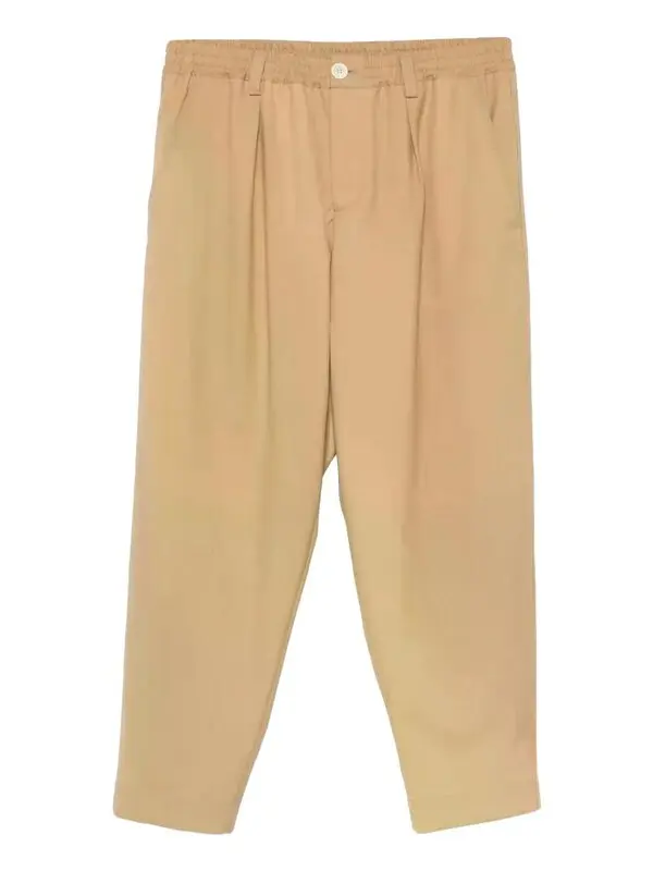 Marni Wool Drawstring-waist Trousers - Brown