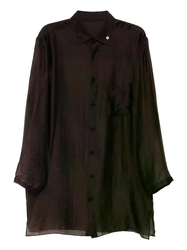 Yohji Yamamoto Long-sleeved Shirt - Brown