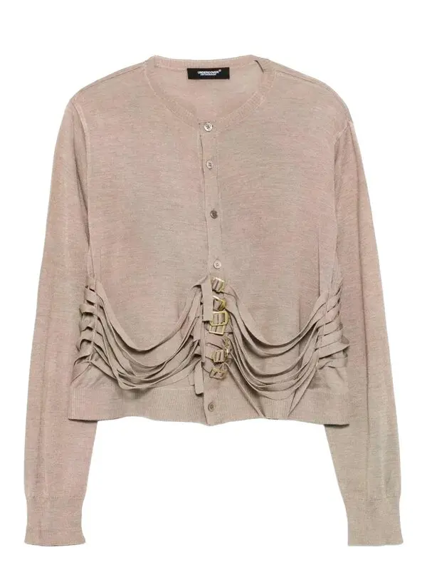 Undercover Button-up Cardigan With Adjustable Waist Straps - Neutrals