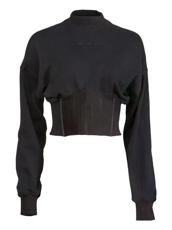 FLEUR DU MAL Panelled Corset Sweater - Black