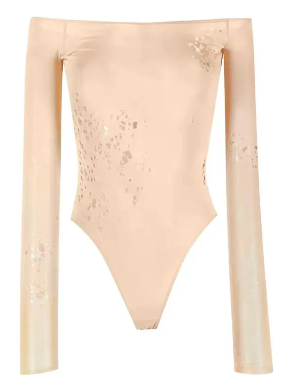 MAISON MARGIELA Off-shoulder Long-sleeved Bodysuit - Neutrals