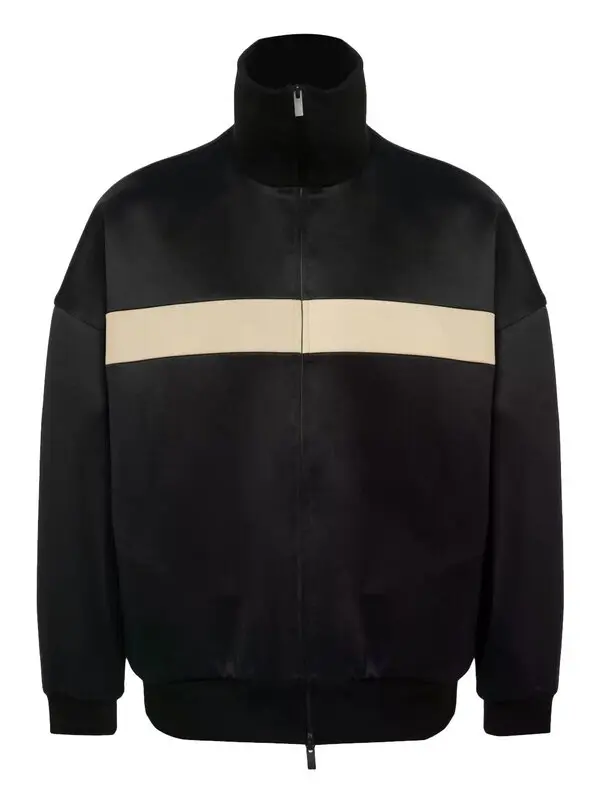 Fear Of God Striped Zipped Jacket - Black