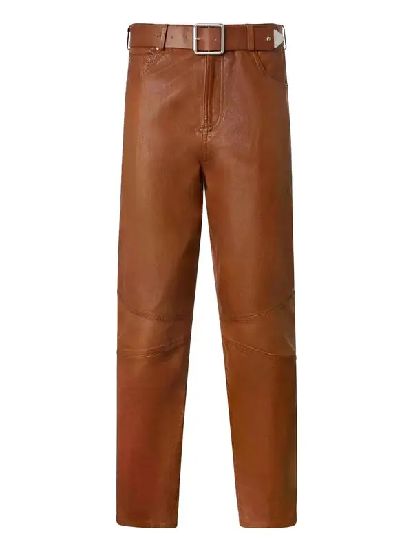 Pinko Leather Trousers - Brown