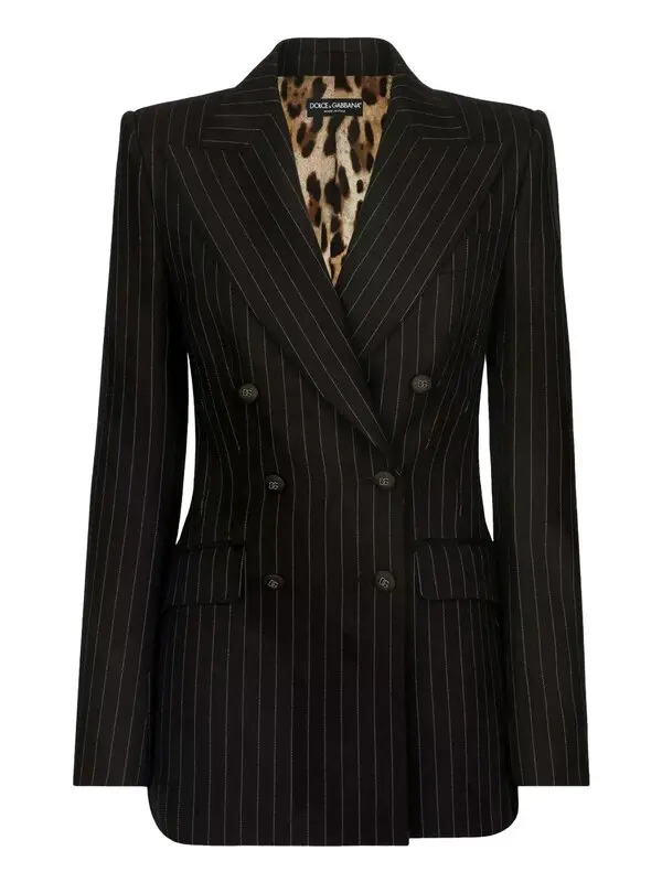 Dolce & Gabbana Double-breasted Striped Blazer - Brown