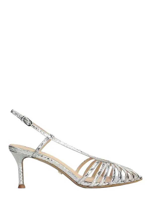 Lola Cruz 80mm Diana Stiletto Sandals - Silver