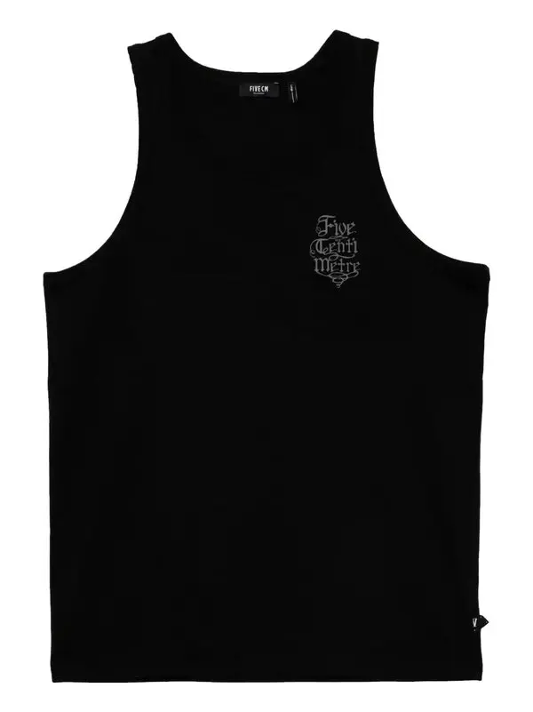 FIVE CM Graphic-print Sleeveless Tank Top - Black