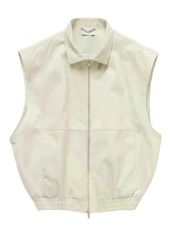 1989 STUDIO Sleeveless Zip-up Waistcoat - Neutrals
