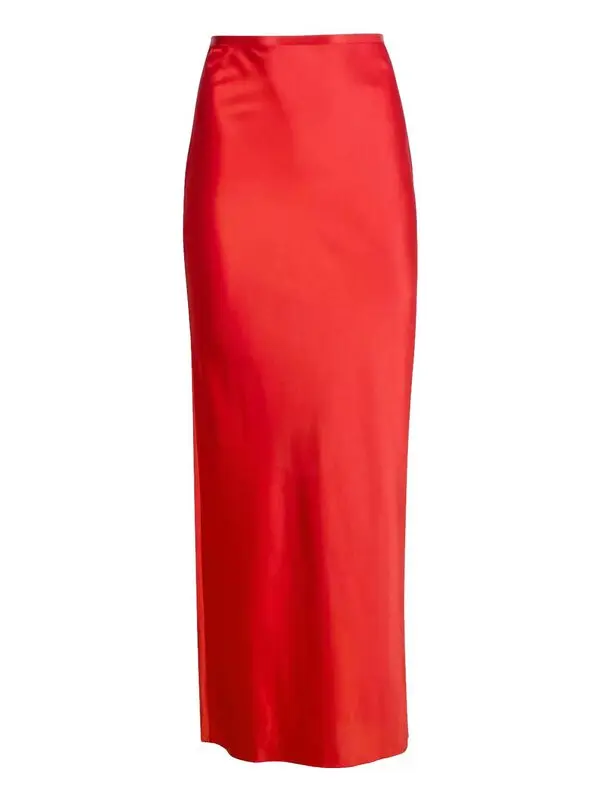 FLEUR DU MAL Satin Maxi Skirt - Red