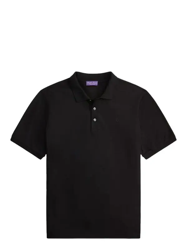 Ralph Lauren Purple Label Cotton Polo Shirt - Black