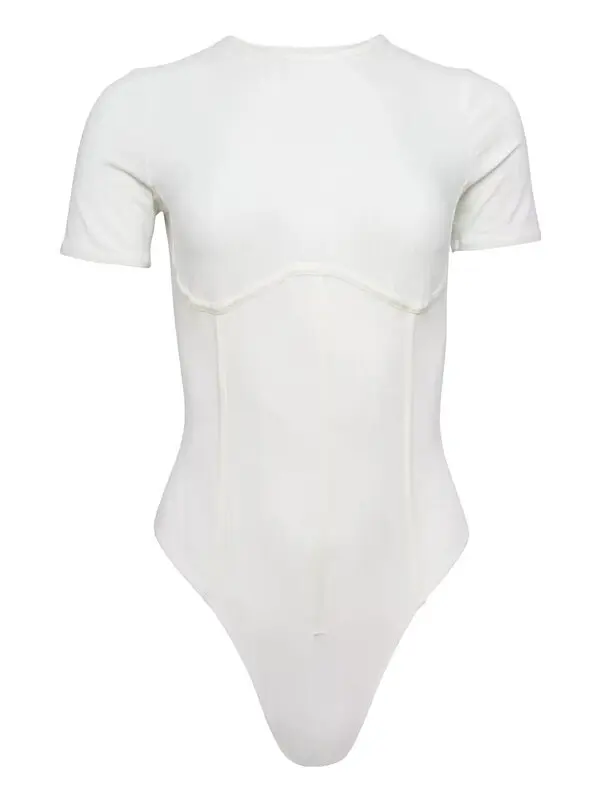 FLEUR DU MAL Organic Cotton T-shirt Bodysuit - White