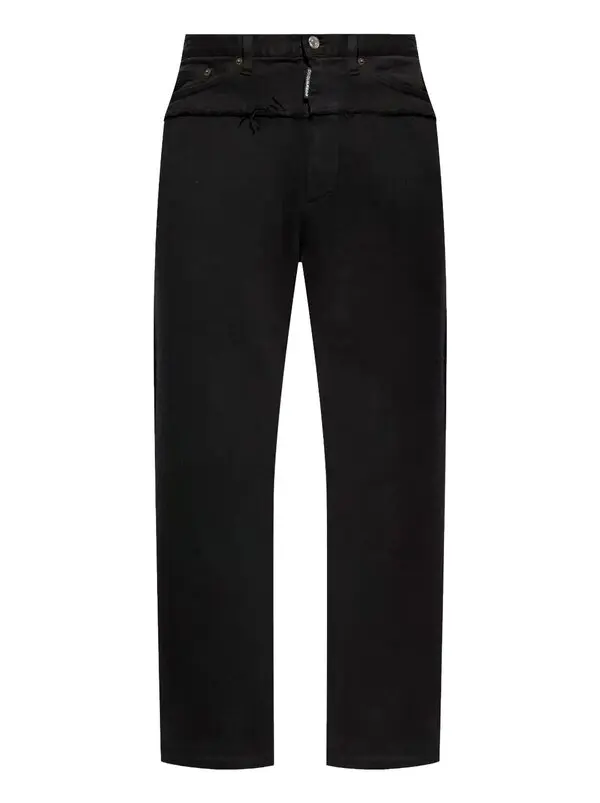 Dsquared2 Denim-panel Cotton Track Pants - Black