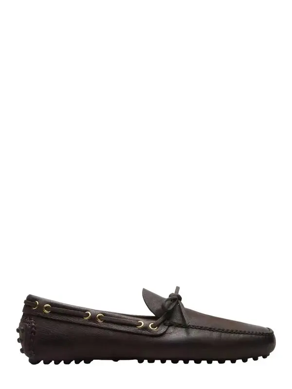 Car Shoe Soft Antique Leather Boat Shoes - Brown