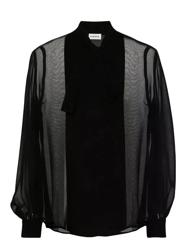P.a.r.o.s.h Tied-neck Blouse - Black
