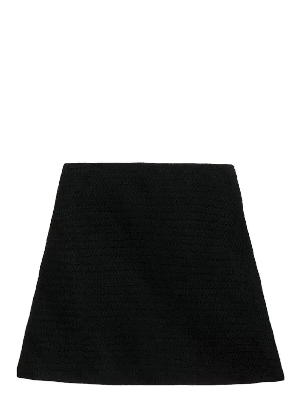 Mach & Mach A-line Knitted Miniskirt - Black