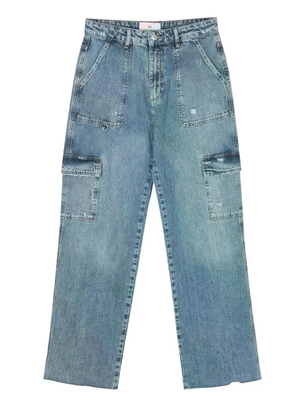 CHIARA FERRAGNI Logo-embroidered Straight Jeans - Blue