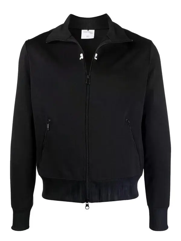 COURREGES Logo-print Roll Neck Jumper - Black
