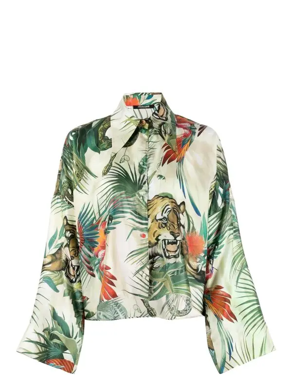 Roberto Cavalli Graphic-print Silk Shirt - Multicolour