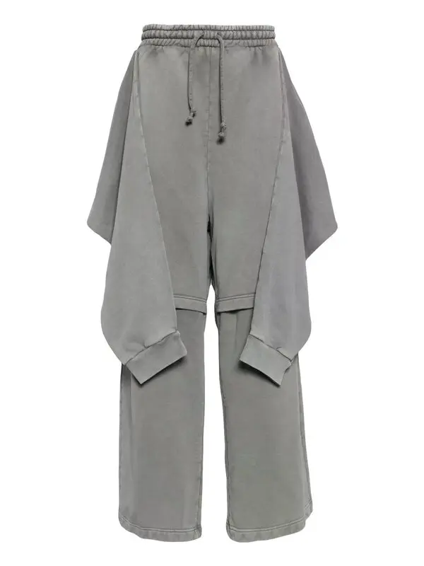 ALAINPAUL Layered Cotton Track Pants - Grey