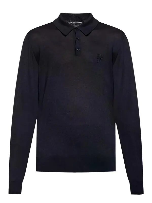 Dolce & Gabbana Silk Polo Shirt - Blue