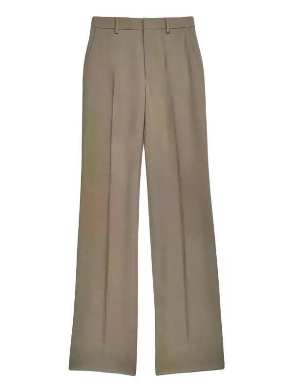 AMI Paris Wide-leg Virgin Wool Trousers - Neutrals