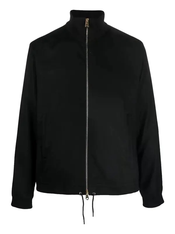 Paul Smith Ribbed-collar Jersey-texture Bomber Jacket - Black
