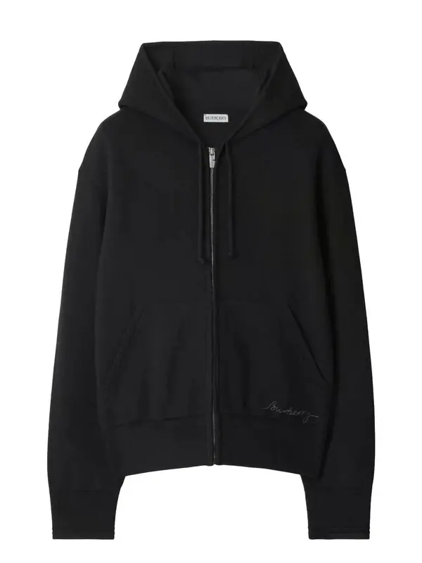 Burberry Logo-embroidered Wool-blend Jacket - Black