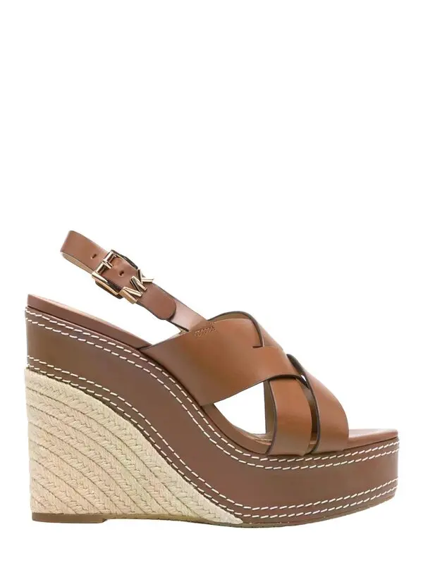 Michael Kors 130mm Nora Wedge Sandals - Brown