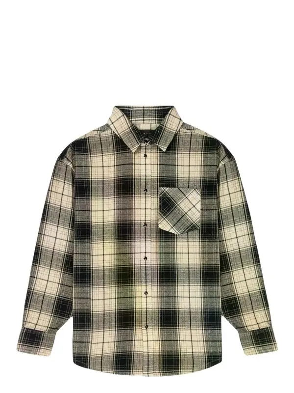 PURPLE BRAND Wordmark Plaid Western Shirt - Brown