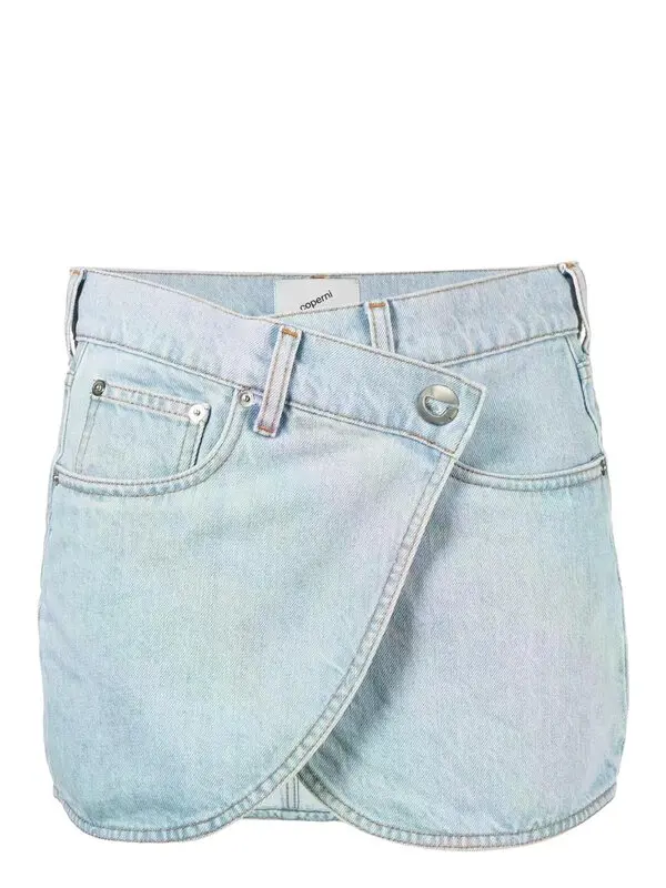 Coperni Asymmetric Denim Miniskirt - Blue