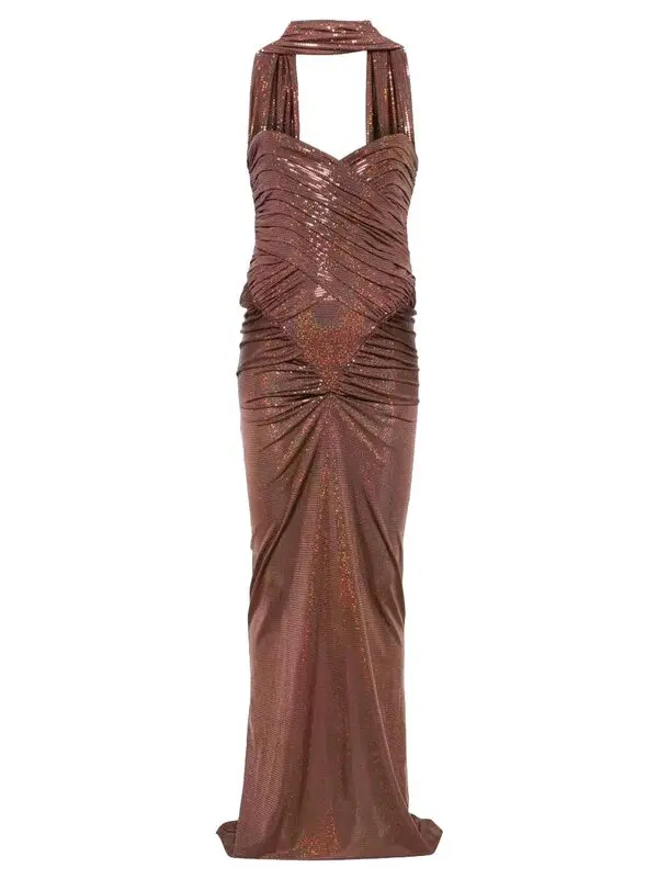 THE NEW ARRIVALS ILKYAZ OZEL Sleeveless Dress - Brown