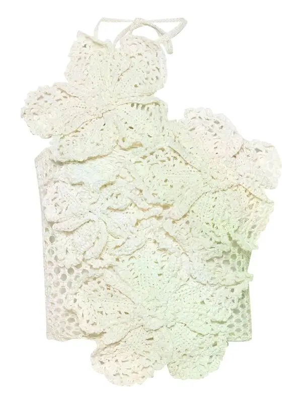Cult Gaia Nazanin Crochet-knit Top - Neutrals