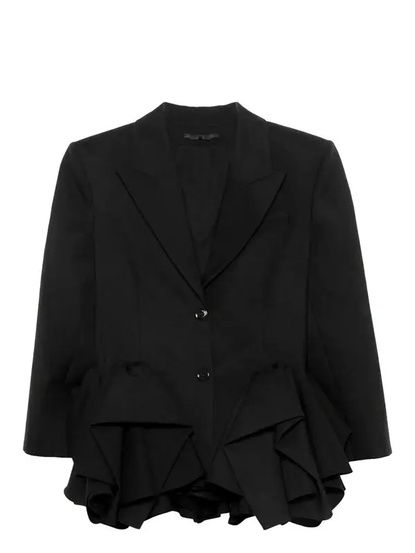 Viktor & Rolf Ruffled Peplum Blazer - Black