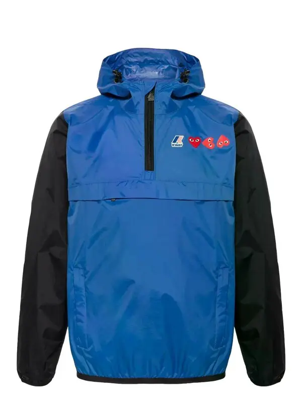 Play Comme Des Garcon X K-way Heart-patch Lightweight Jacket - Blue