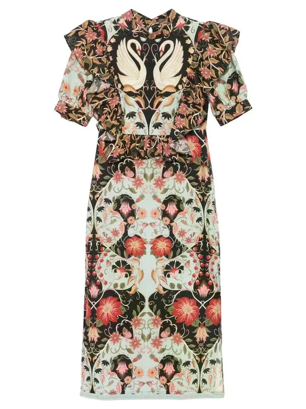 Farm Rio Flowing Beauty Midi Dress - Blue