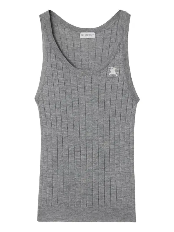 Burberry Intarsia-logo Cashmere Vest - Grey
