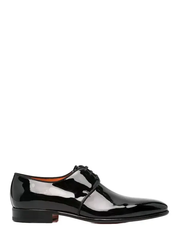 Santoni Leather Derby Shoes - Black